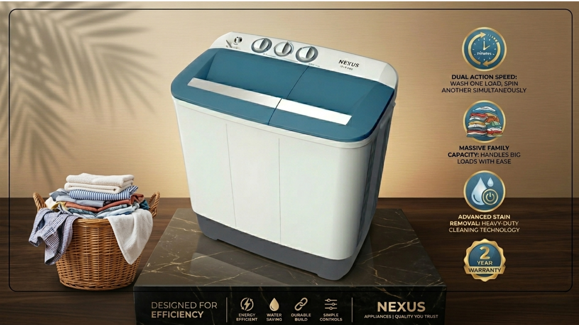 Nexus Twin Tub Washing Machine: Affordable, Powerful & Built for Niger ...
